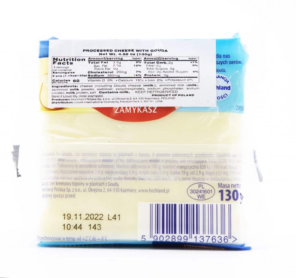 Hochland 4.58oz Gouda FIT Cheese Sliced - European Food Express