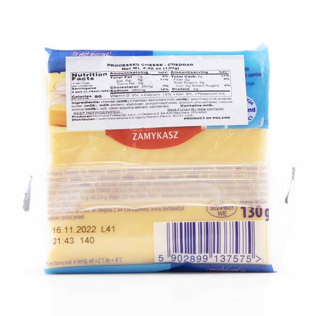 Hochland 4.55oz Cheddar Cheese Slices - European Food Express