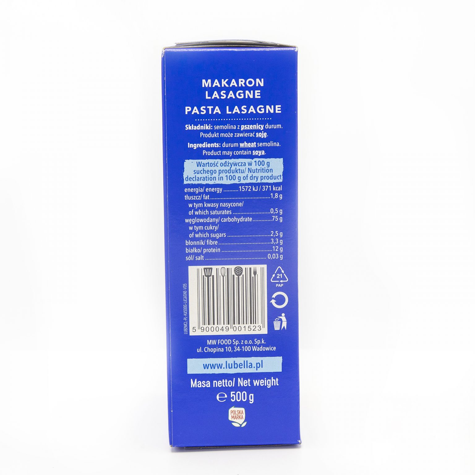 Lubella Lasagne Sheet Pasta - European Food Express