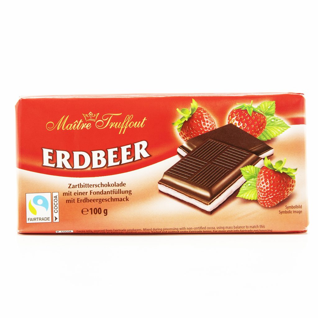 Maitre Truffout Strawberry Filled Chocolate Bar - European Food Express