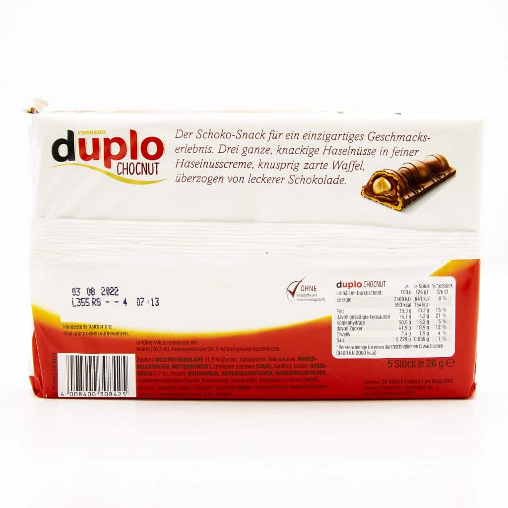 FERRERO 4.59oz DUPLO CHOCNUT WAFERS - European Food Express