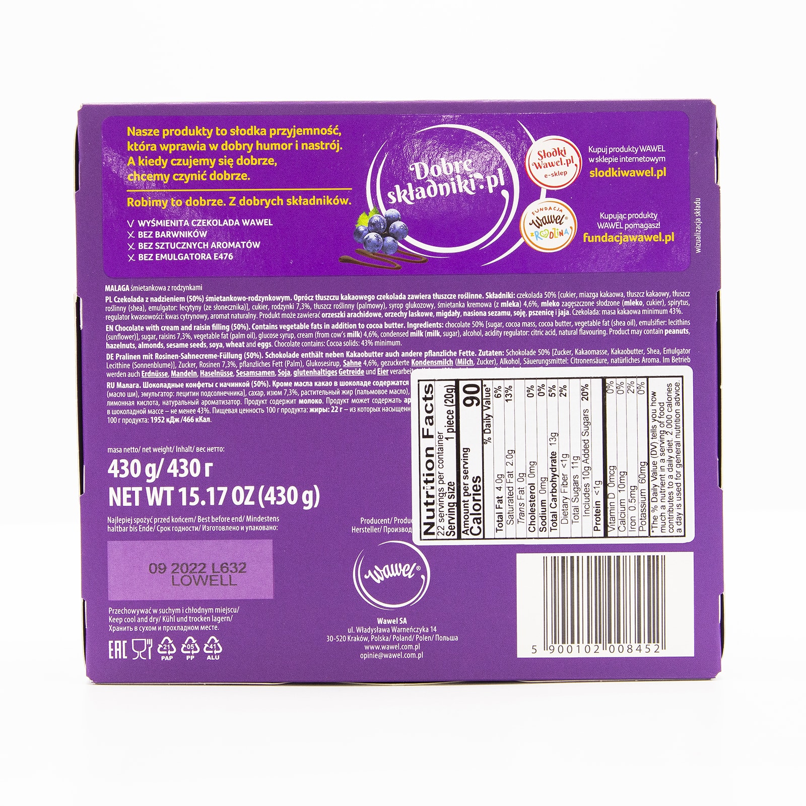 WAWEL 15.2oz MALAGA CANDY BOX - European Food Express