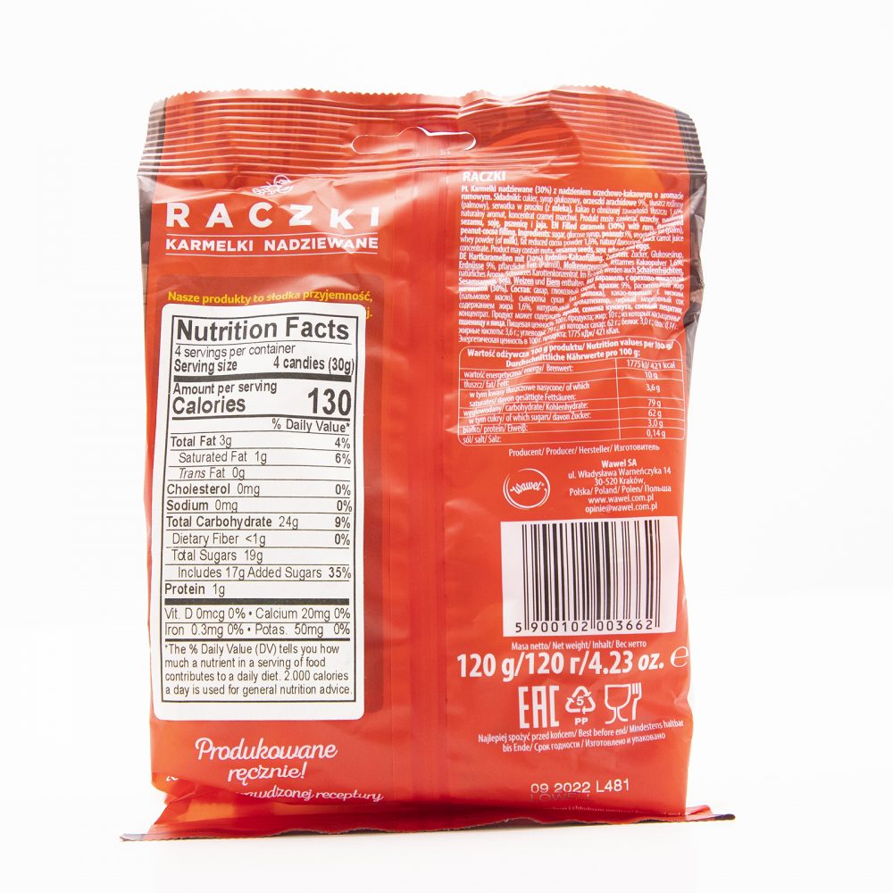 Wawel 4.23 oz "Raczki" Candy in Bag 120g - European Food Express