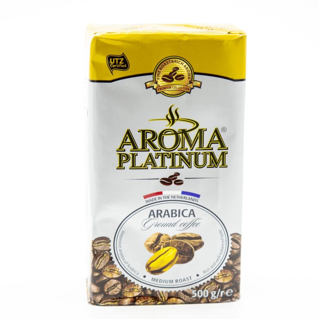 AROMA GOLD 17.5oz PLATINUM ARABICA GROUND COFFEE BRICK - European Food Express