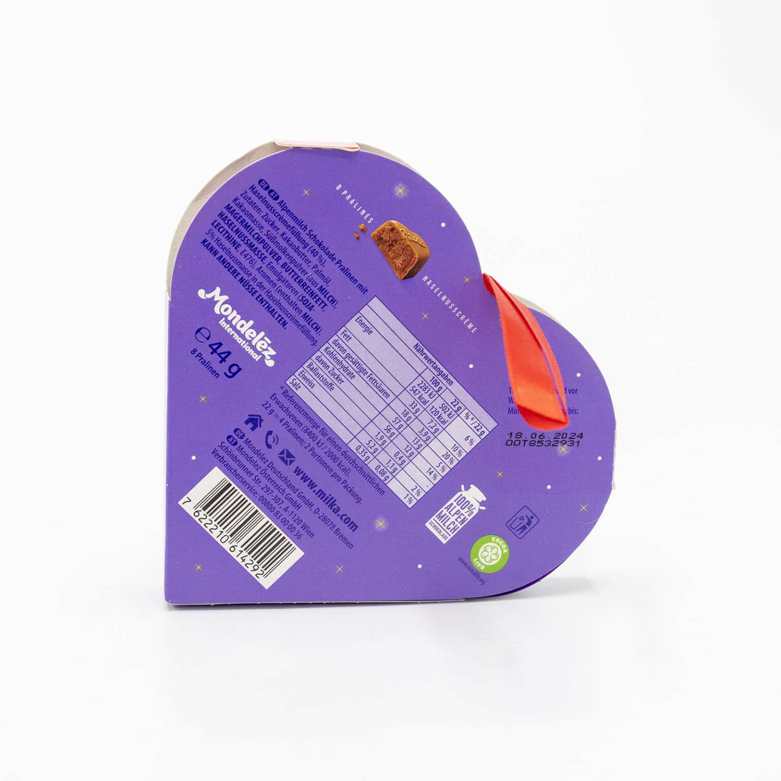 MILKA 7oz CHRISTMAS Milka HEART Pralines with Hazelnut Cream - European ...