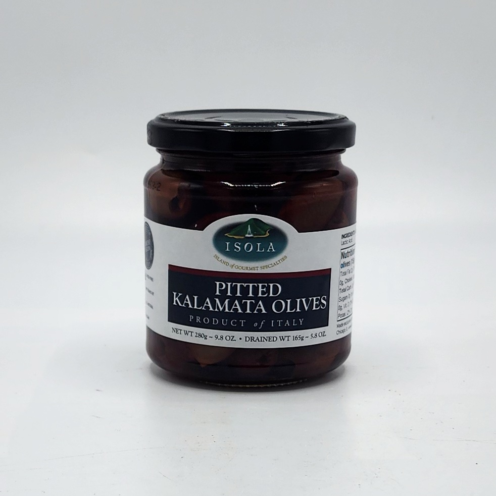 ISOLA 9.8oz PITTED KALAMATA OLIVES - European Food Express