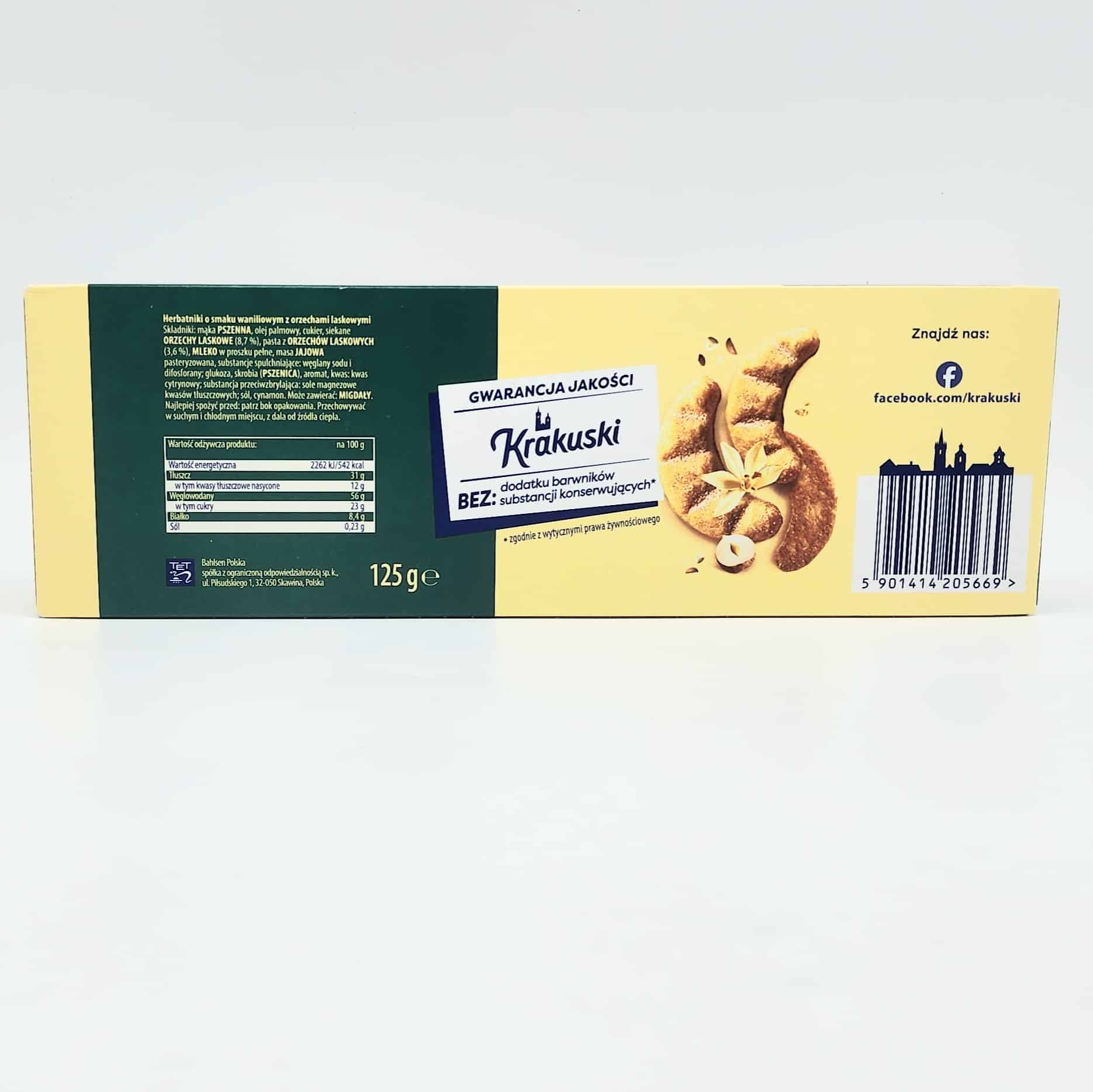 KRAKUSKI 4.4oz DELIKATKI VANILLA-FLAVORED COOKIES WITH HAZELNUTS SMAK ...