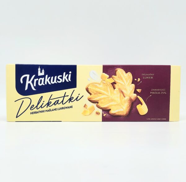 KRAKUSKI 4.4oz Delikatki BUTTER BISCUITS WITH ICING - European Food Express