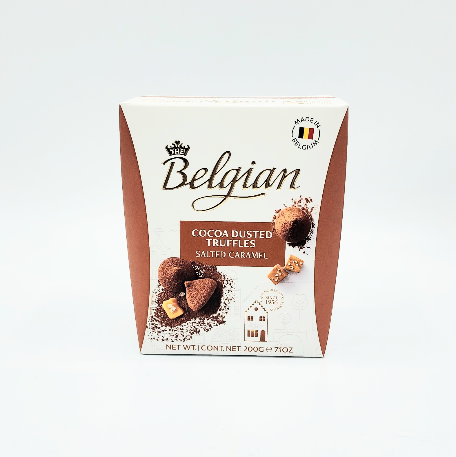 BELGIAN 7.1oz COCOA DUSTED TRUFFLES SALTED CARMEL - European Food Express